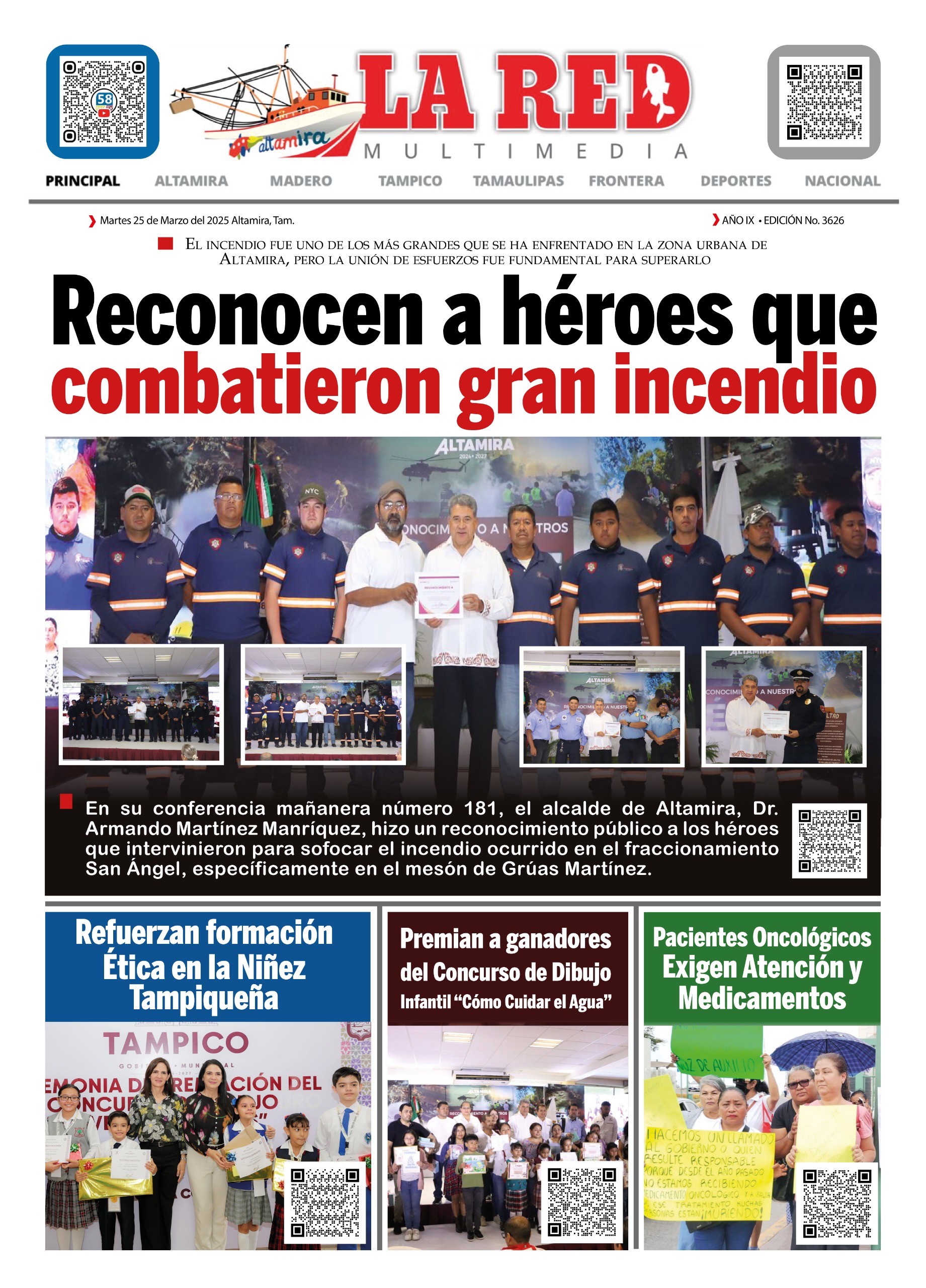 Reconocen a héroes que combatieron gran incendio – LA RED DE ALTAMIRA